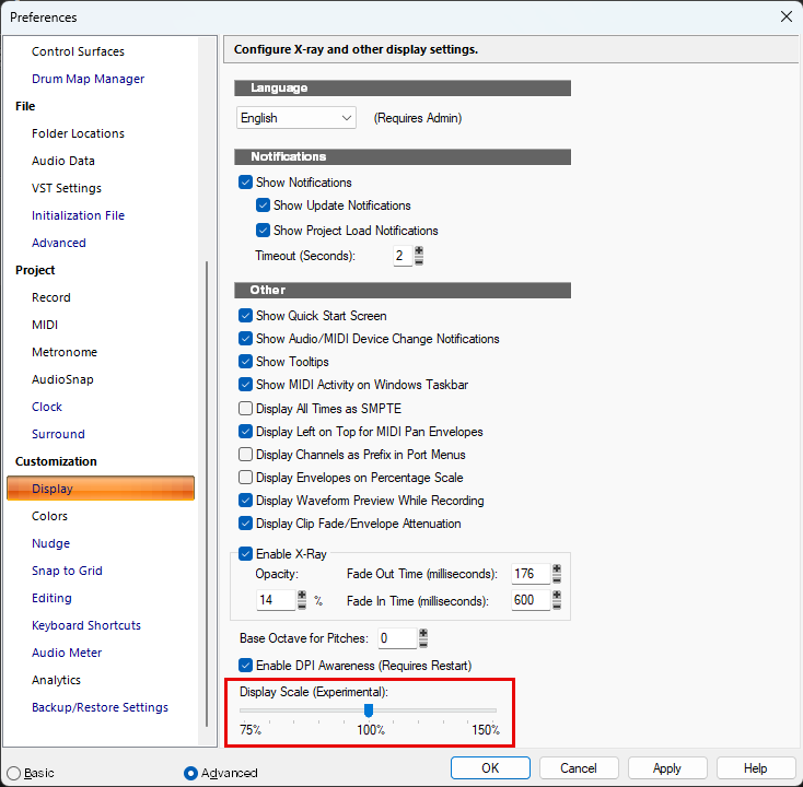 Sonar Display Scale – Cakewalk Help Center